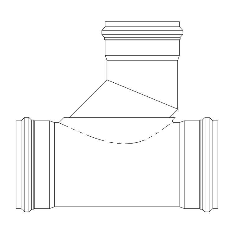 Drain Sewer Pipe & Fittings GPK 12X10TYG Tee Wye